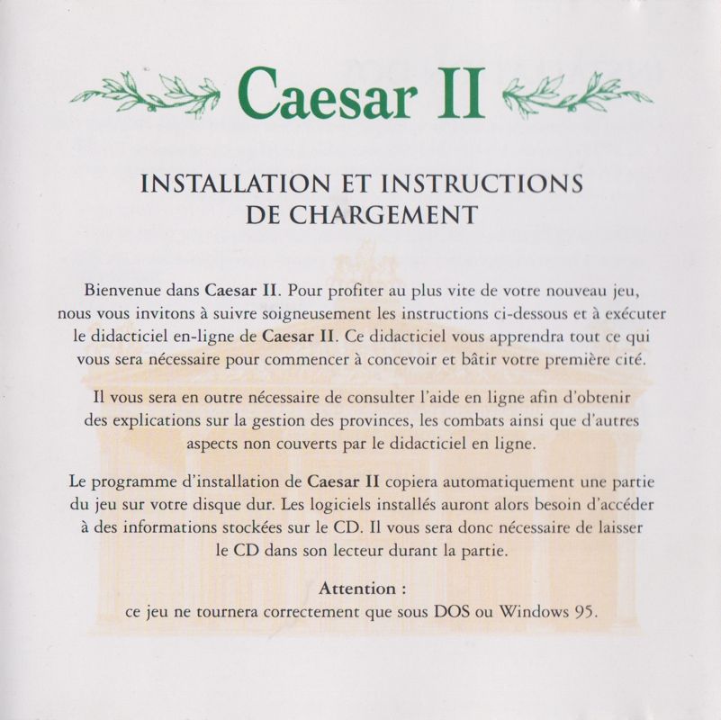 Caesar II cover or packaging material - MobyGames