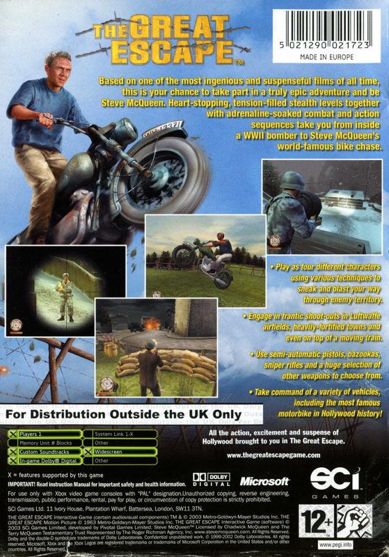 The Great Escape cover or packaging material - MobyGames