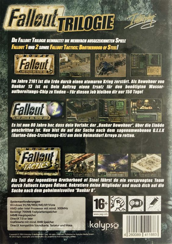 Fallout: Trilogy cover or packaging material - MobyGames