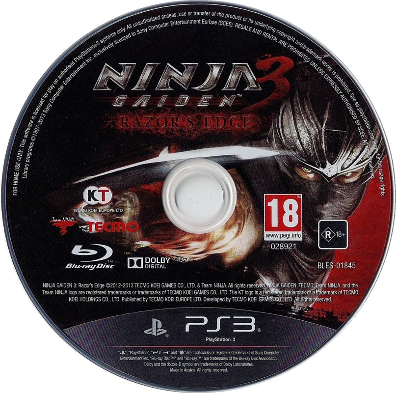 Ninja Gaiden 3: Razor's Edge cover or packaging material - MobyGames