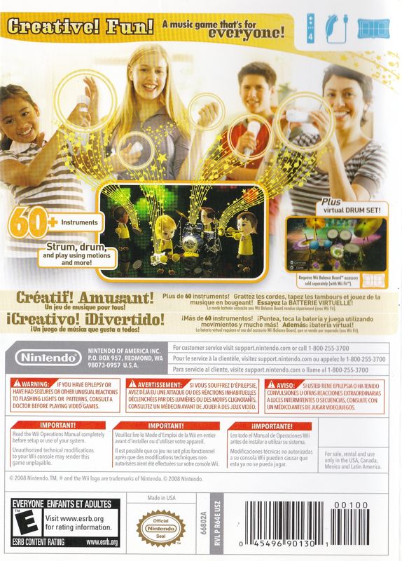 Wii Music cover or packaging material - MobyGames