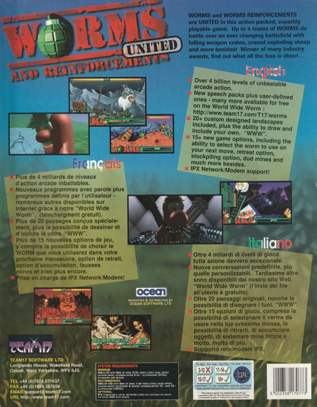 Worms United cover or packaging material - MobyGames