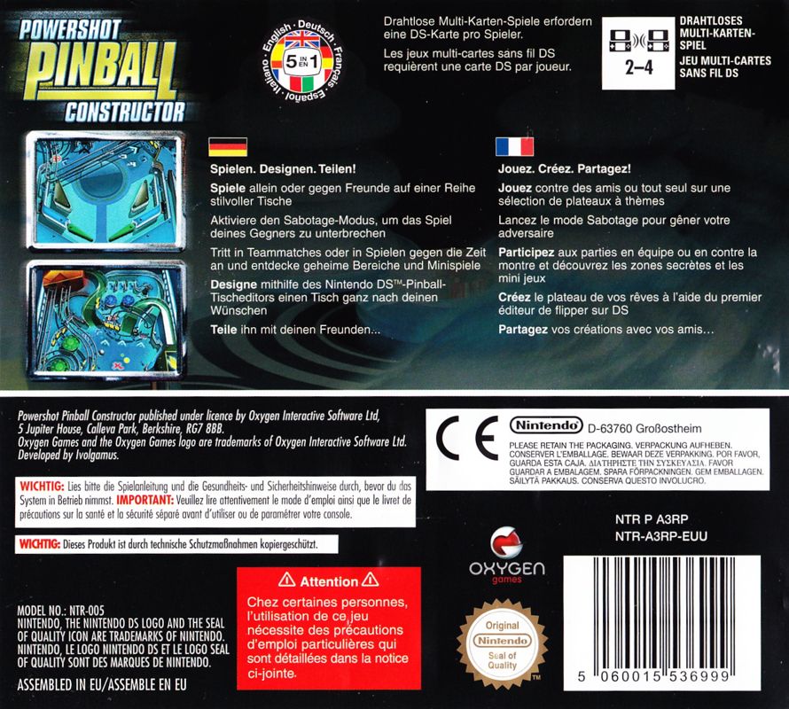Powershot Pinball Constructor cover or packaging material - MobyGames