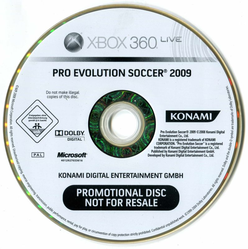 PES 2009: Pro Evolution Soccer cover or packaging material - MobyGames