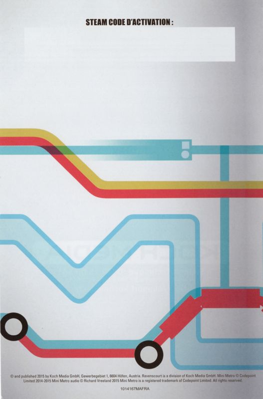 Mini Metro cover or packaging material - MobyGames