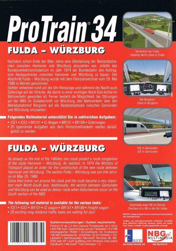 ProTrain 34: Fulda - Würzburg cover or packaging material - MobyGames