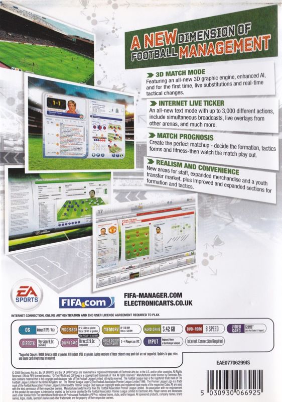FIFA Manager 09 cover or packaging material - MobyGames