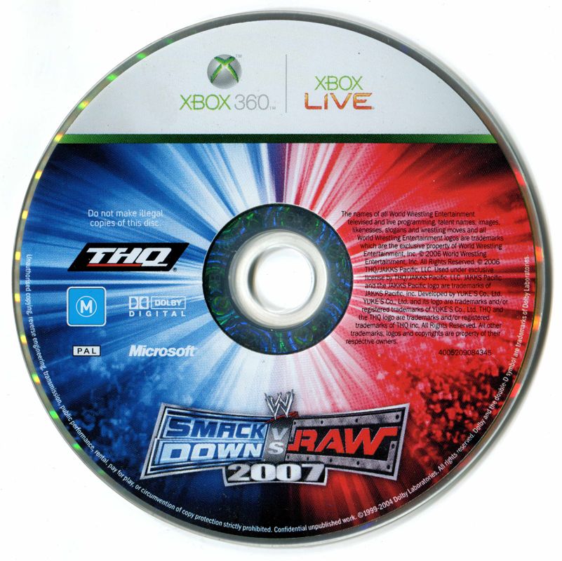 WWE Smackdown vs. Raw 2007 cover or packaging material - MobyGames