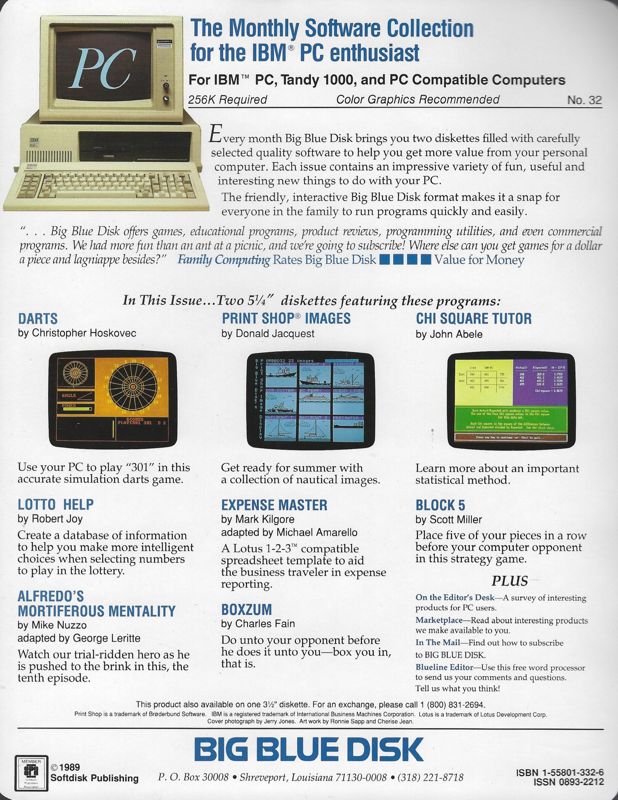 Big Blue Disk #32 cover or packaging material - MobyGames