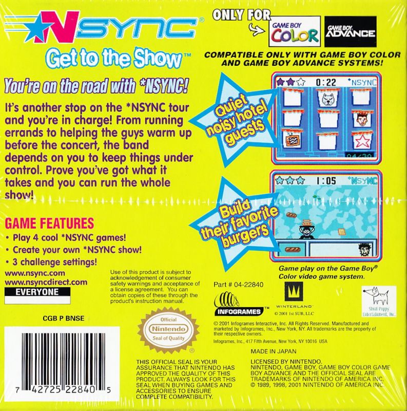 *NSYNC: Get to the Show cover or packaging material - MobyGames