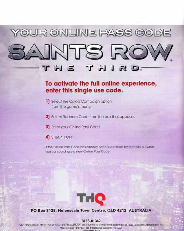 Saints Row The Third Cover Or Packaging Material Mobygames