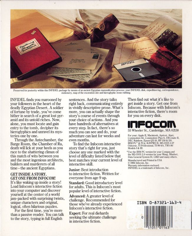 Infidel cover or packaging material - MobyGames