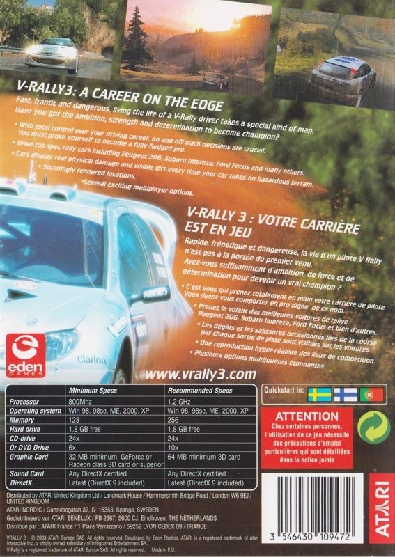 V-Rally 3 cover or packaging material - MobyGames
