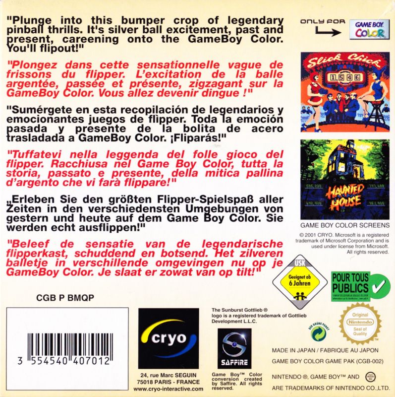 Microsoft Pinball Arcade cover or packaging material - MobyGames