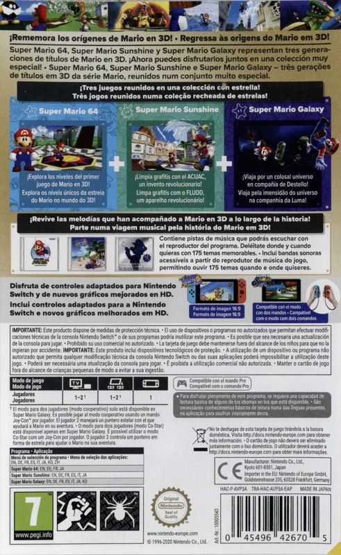 Super Mario 3D All-Stars cover or packaging material - MobyGames