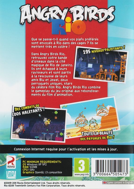 Angry Birds: Rio cover or packaging material - MobyGames