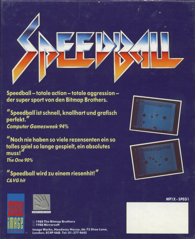 Speedball cover or packaging material - MobyGames