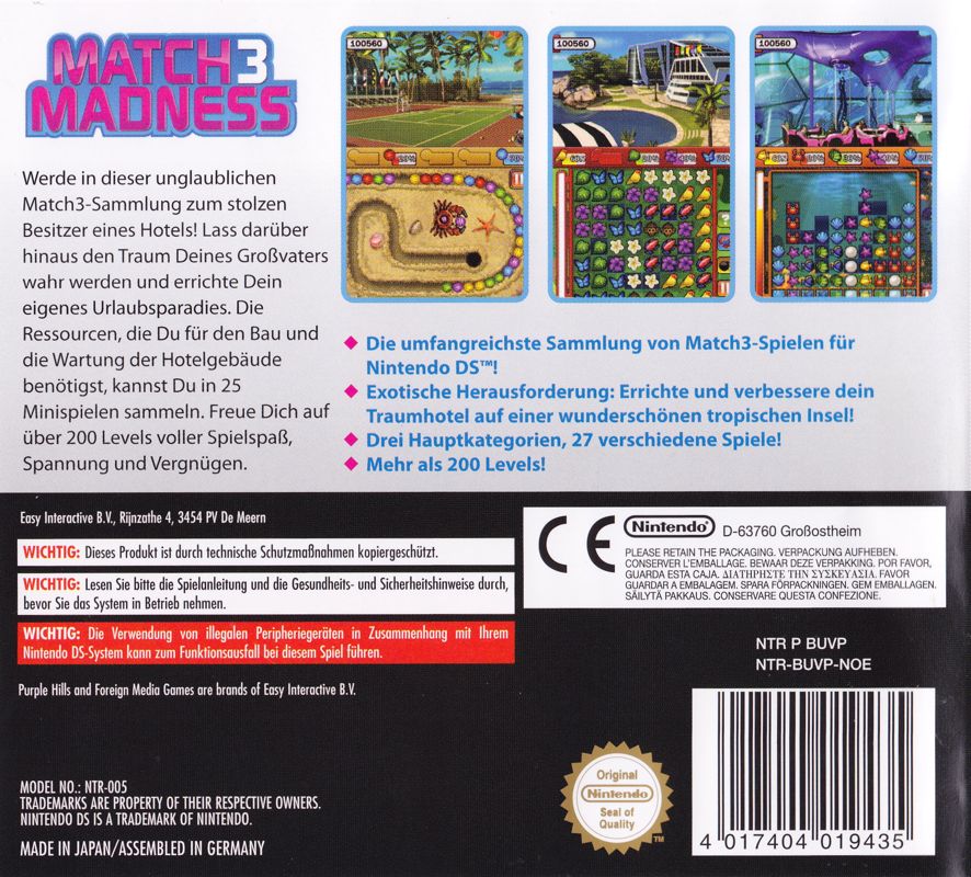 Match 3 Madness cover or packaging material - MobyGames