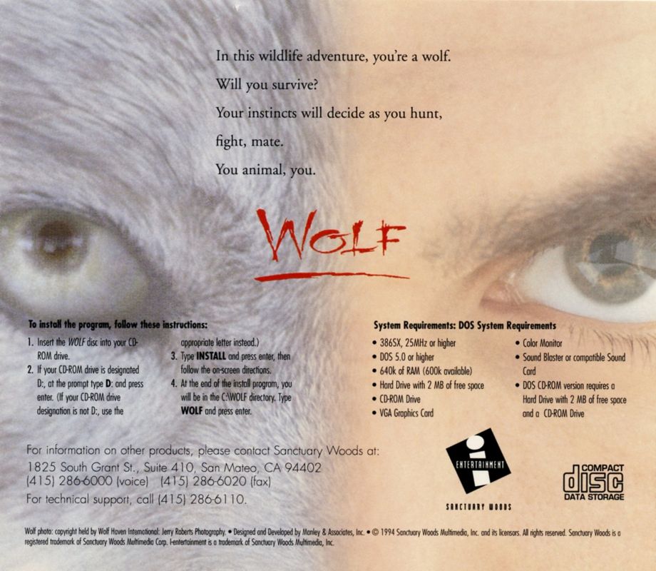 Wolf cover or packaging material - MobyGames