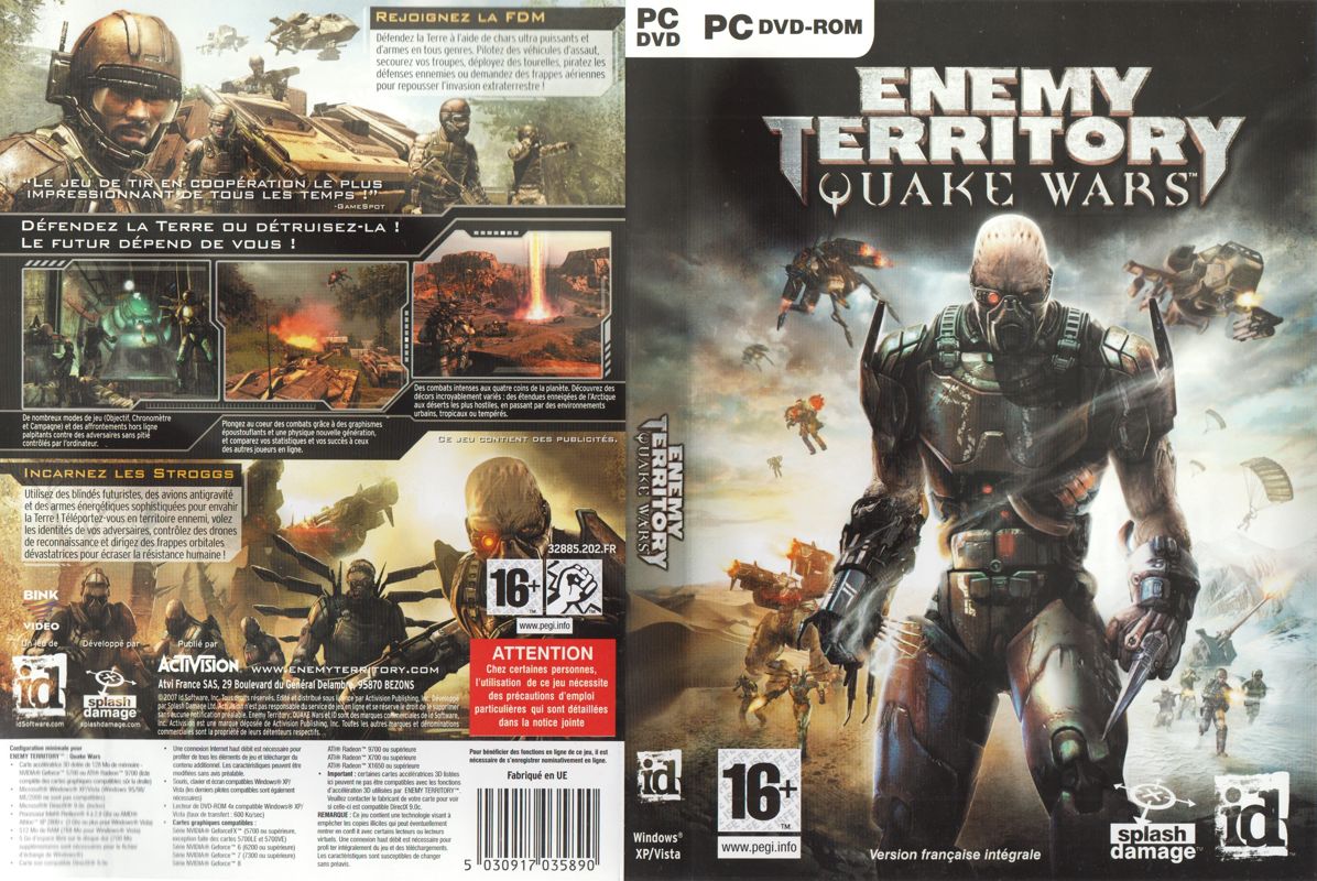 Enemy Territory: Quake Wars cover or packaging material - MobyGames