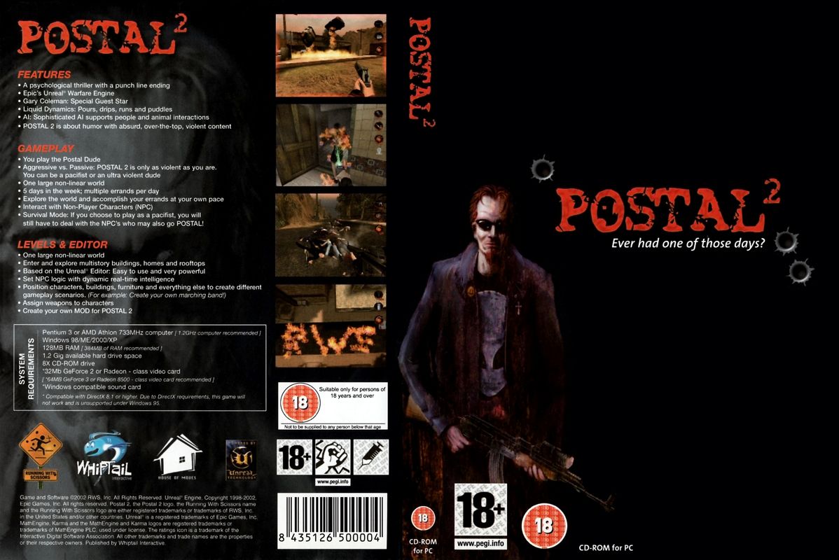 Postal² cover or packaging material - MobyGames