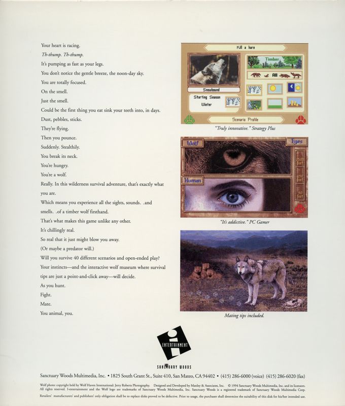 Wolf cover or packaging material - MobyGames