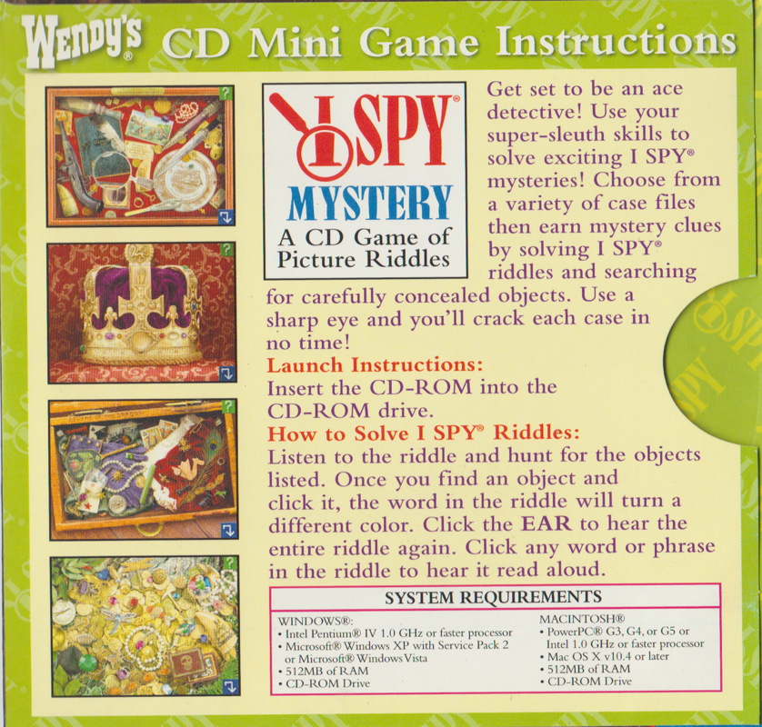 I Spy Mystery cover or packaging material - MobyGames