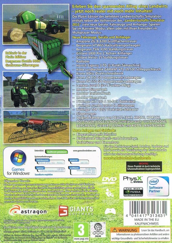 Farming-Simulator 2011: Platinum Edition cover or packaging material ...