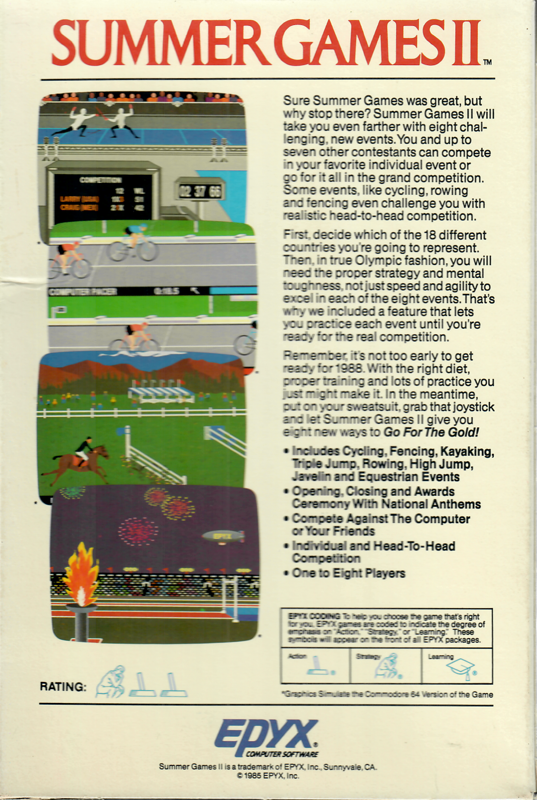 Summer Games II cover or packaging material - MobyGames