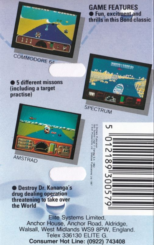 Ian Fleming's James Bond 007 in Live and Let Die: The Computer Game cover or packaging material ...