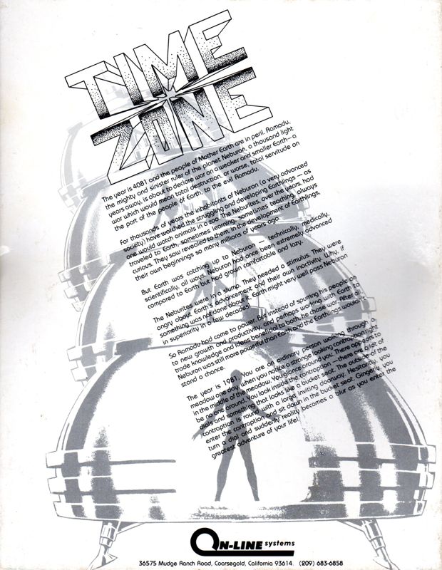 Time Zone cover or packaging material - MobyGames