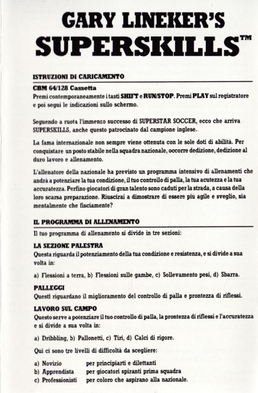 Gary Linekers Superskills cover or packaging material - MobyGames