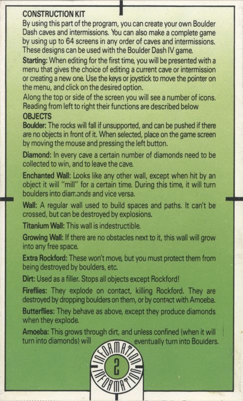 Boulder Dash: Construction Kit cover or packaging material - MobyGames