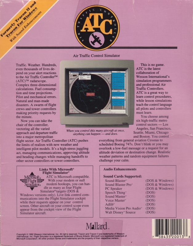 ATC: Air Traffic Controller cover or packaging material - MobyGames