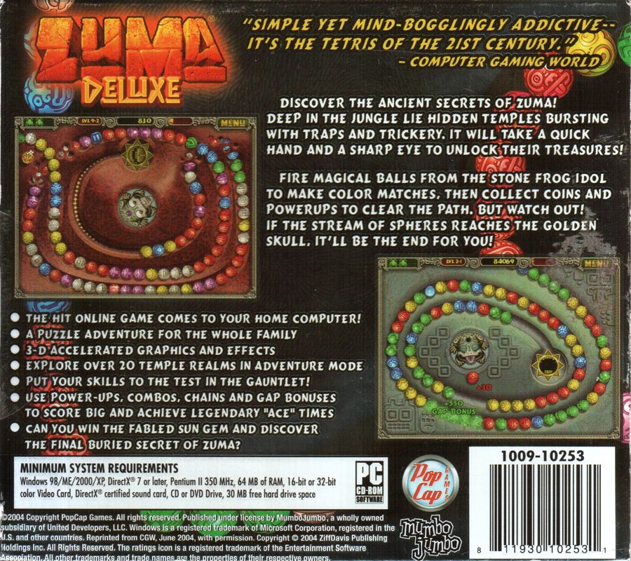 Zuma Deluxe cover or packaging material - MobyGames