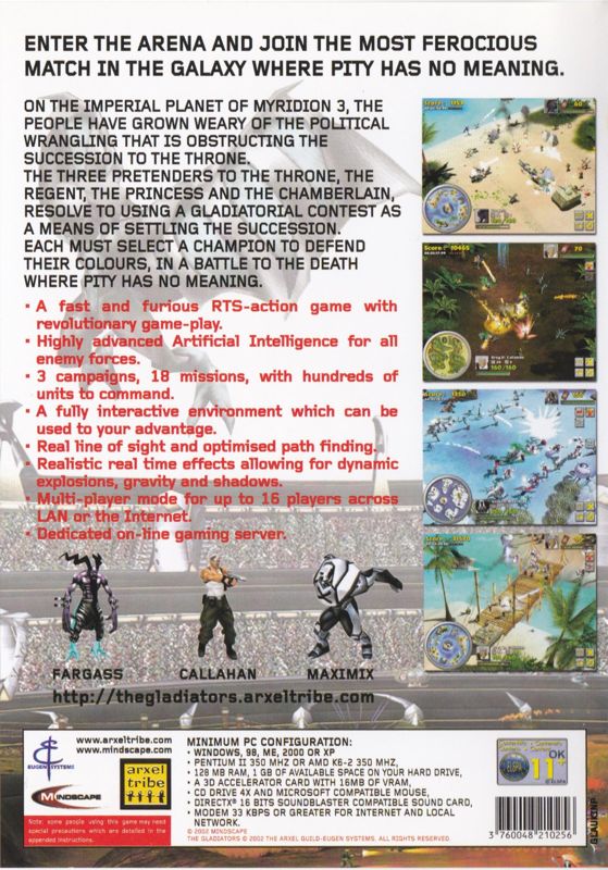 The Gladiators: Galactic Circus Games cover or packaging material ...