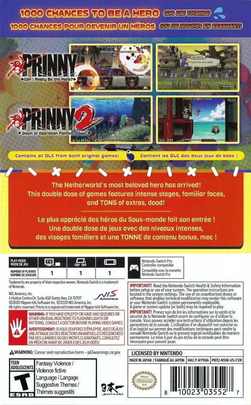 Prinny 1•2: Exploded and Reloaded (Just Desserts Edition) cover or ...