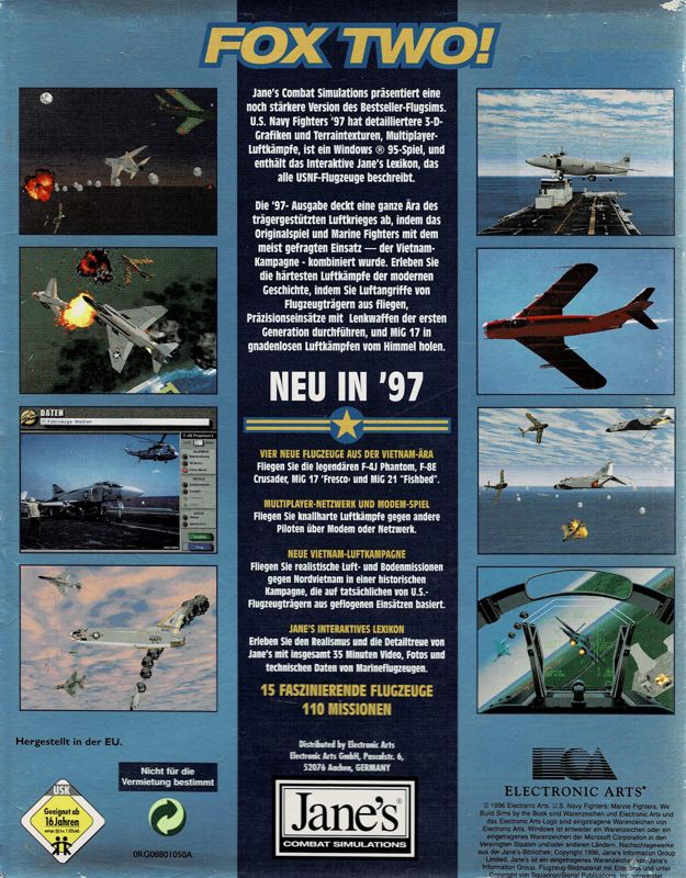 Jane's Combat Simulations: USNF'97 - U.S. Navy Fighters cover or ...