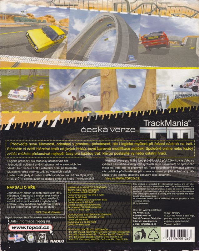 TrackMania cover or packaging material - MobyGames