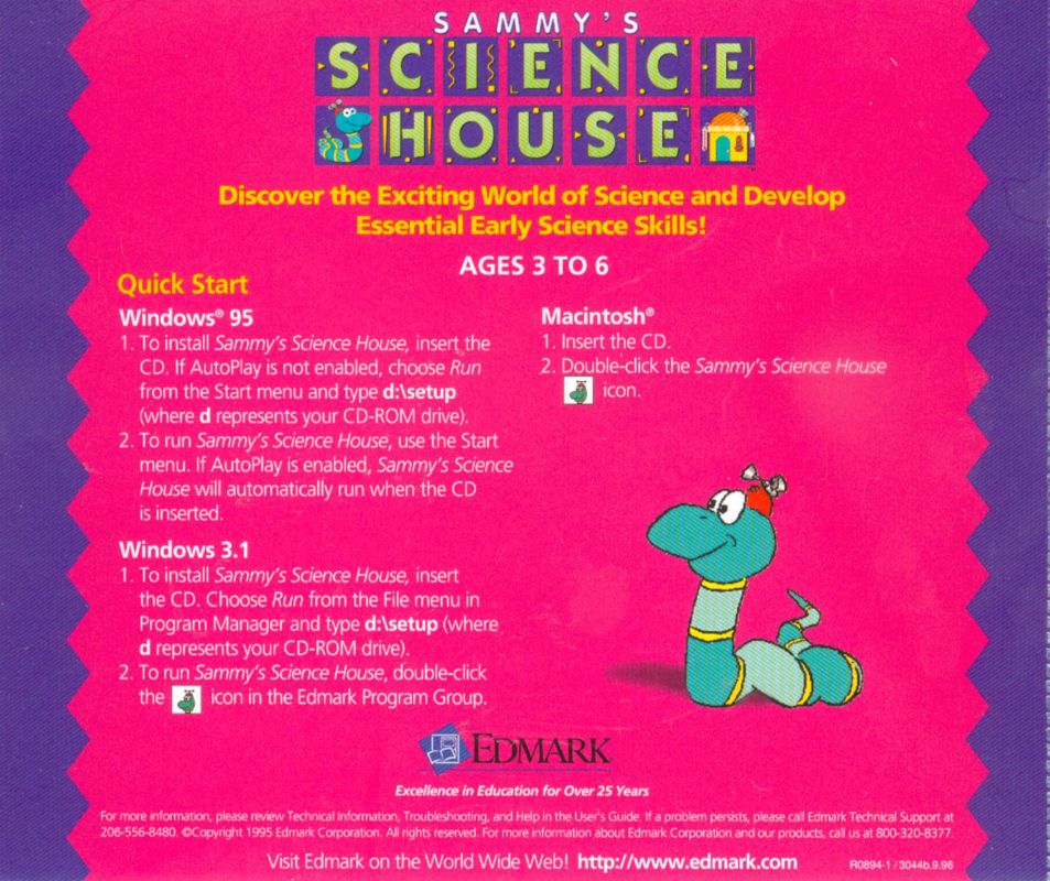 Sammy's Science House cover or packaging material - MobyGames