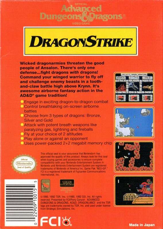 DragonStrike cover or packaging material - MobyGames