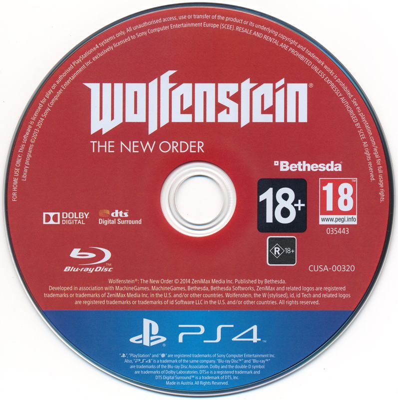 Wolfenstein: The New Order cover or packaging material - MobyGames