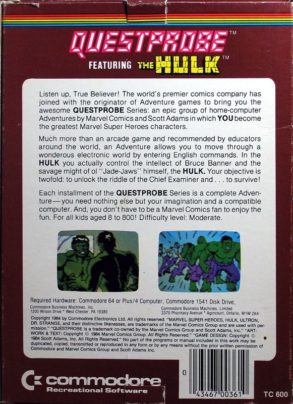 The Hulk cover or packaging material - MobyGames