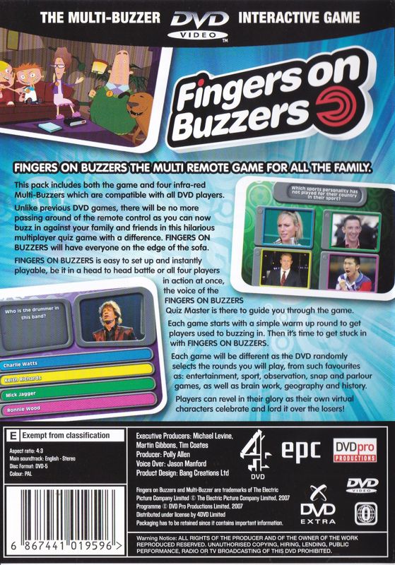 Fingers on Buzzers cover or packaging material - MobyGames