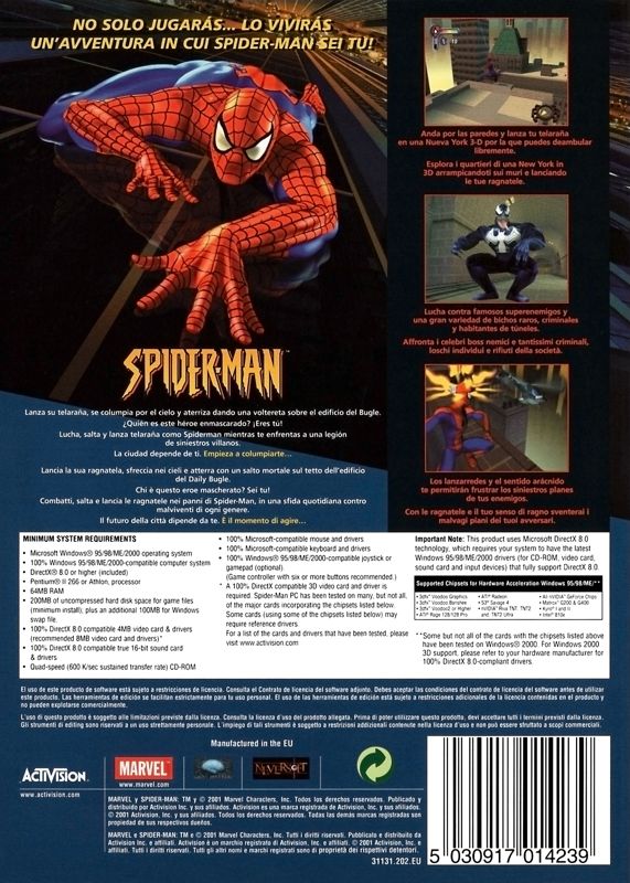 Spider-Man cover or packaging material - MobyGames