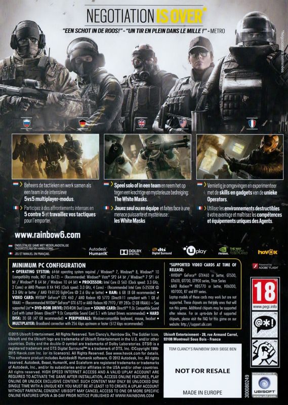 Tom Clancy's Rainbow Six: Siege (Art of Siege Edition) cover or ...