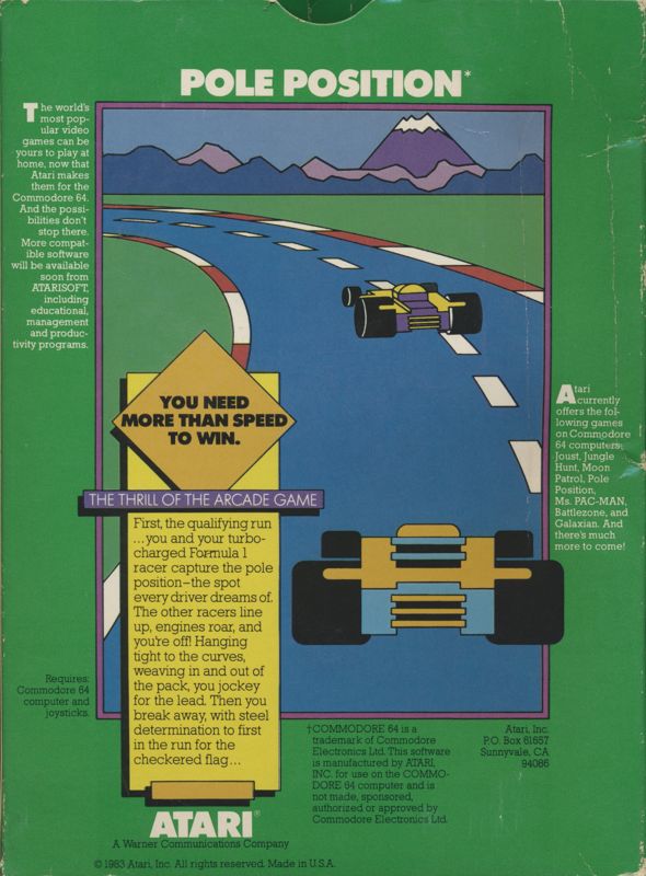 Pole Position cover or packaging material - MobyGames