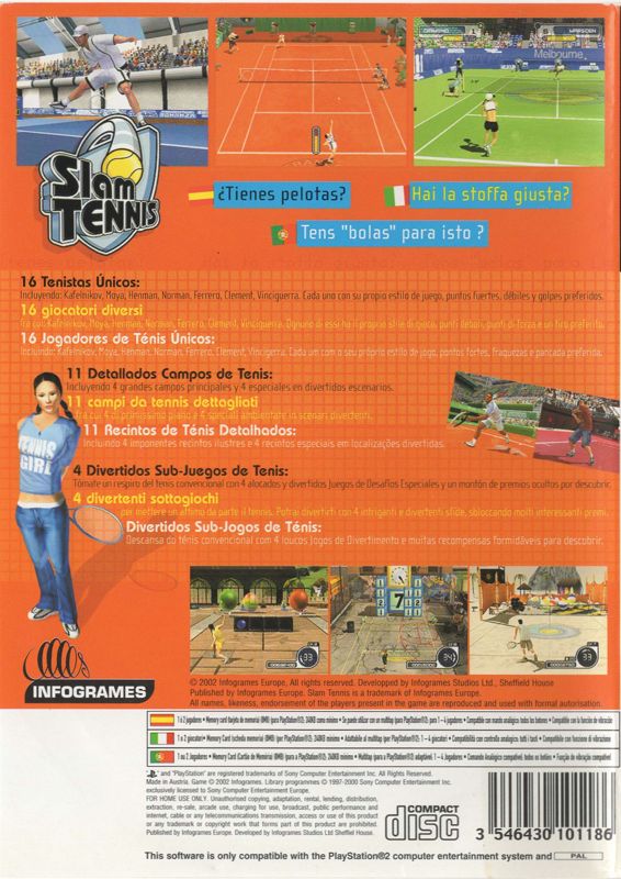 Slam Tennis cover or packaging material - MobyGames
