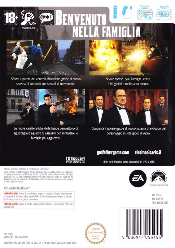 The Godfather: Blackhand Edition cover or packaging material - MobyGames