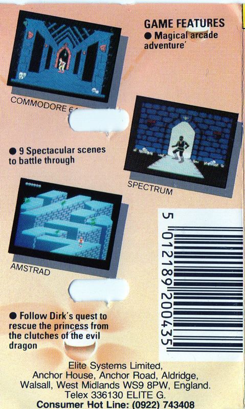 Dragon's Lair cover or packaging material - MobyGames